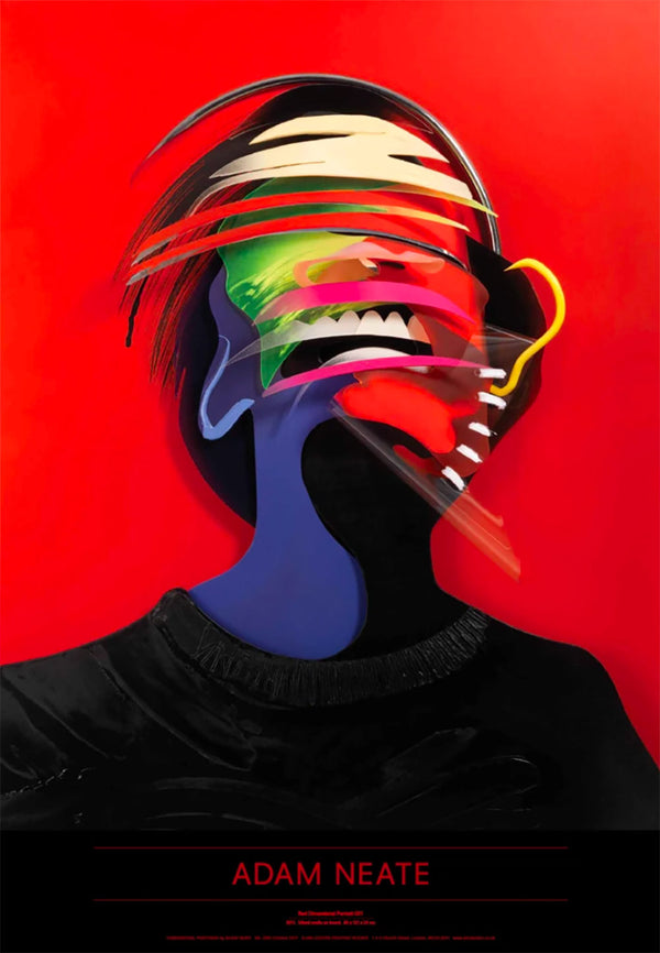 Red Dimensional Portrait - Appreciate Art Gallery